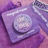 She/they Holographic 38mm Pin Badge Pronoun Pin, Identity Badge, Kawaii ...