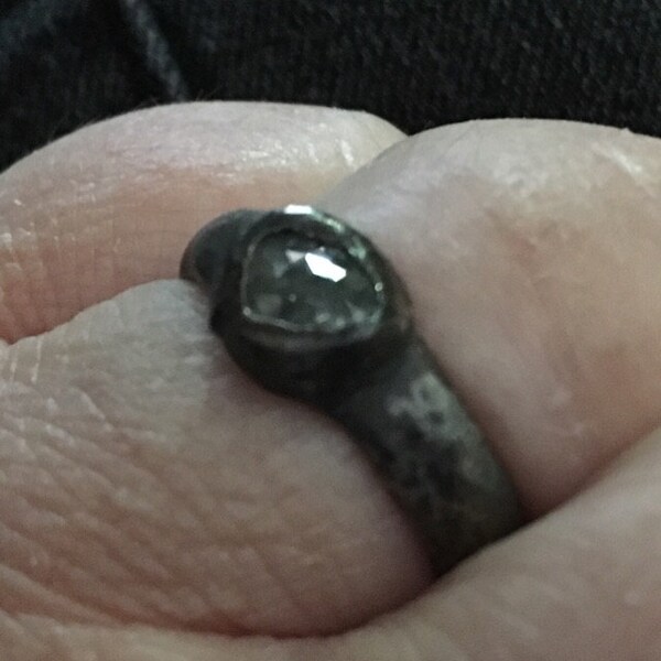 Black Diamond Engagement Ring Oxidized Ring Handmade - Vampire Wedding ...