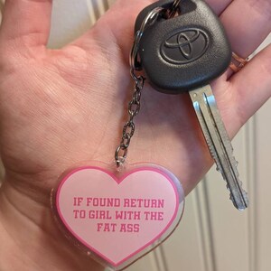 Return to Fat Ass Keychain Acrylic Keychain Baddie Keychain - Etsy