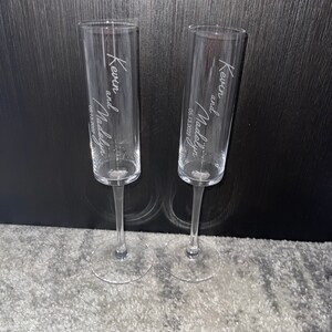 Personalized Wedding Toasting Flutes Set of TWO Custom | Etsy