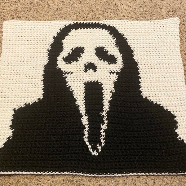 Scream Crochet Pillow Pattern Halloween Crochet Pattern Ghostface ...