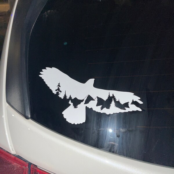 Hawk Decal, Car Decal, Mountain Stickers, Bird Sticker, Laptop Decal ...