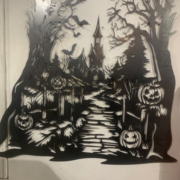 Scary Halloween Scene Svg Cut File, Haunted House Svg, Halloween ...