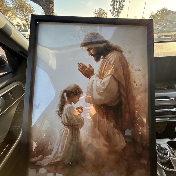 Jesus and Girl Praying, Jesus With Girl Art, Girly Christian Prints ...