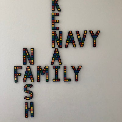 Black brick Script Wall Letters, Embedded With Real Bricks. - Etsy