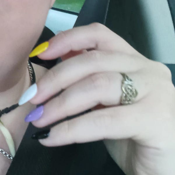 ENBY PRIDE | Nonbinary Nb Pride Flag Press on Gel Nails | Includes Application Kit! - Etsy