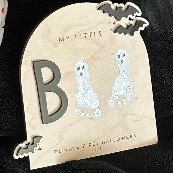 DIY Halloween Footprint Art | Baby’s First Halloween Keepsake | Gift ...