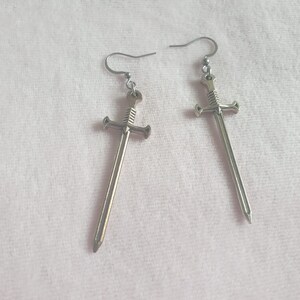 Sword Hand Earrings Sword Earrings Big Sword Earring Gothic Sword ...