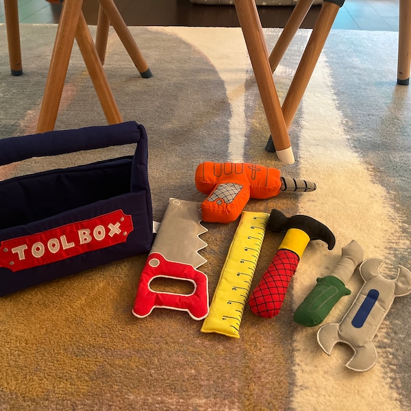 Personalized Tool Box Toy Set, Soft Play Set for Toddlers and Children ...