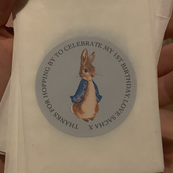 Personalised Peter Rabbit Themed Sticker | Labels | Birthday ...