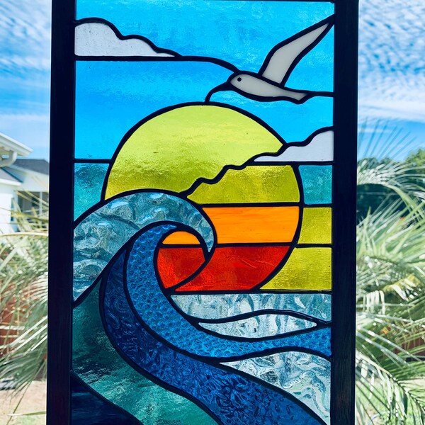 Sunrise Over the Ocean Stained Glass Pattern PDF – Ocean Coastal ...