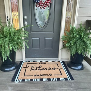 Custom Address Doormat, Flocked Coir Door Mat, Outdoor Welcome Mat ...