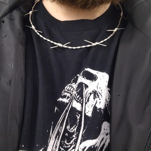 Barbed Wire Chain Link Necklace - Custom - for Men or Women - Unisex ...