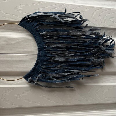 Denim Frayed Cuff Bracelet - Etsy