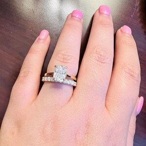 3.09CTW Radiant Cut Diamond Wedding Ring Set Radiant Bridal - Etsy