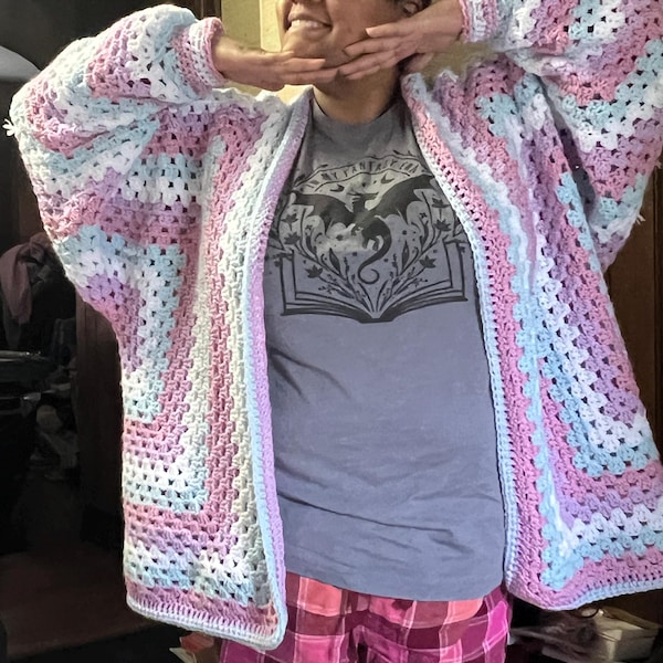 PATTERN: Four-color Hexagon Cardigan Crochet Pattern - Etsy