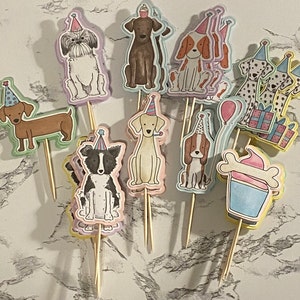 Watercolor Pink Party Dog Heads Digital Clip Art Set Instant | Etsy