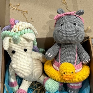 Summer Hippo, Summer Stuffer Toy, Heatwave Hippo, Crochet Swimmer Doll ...