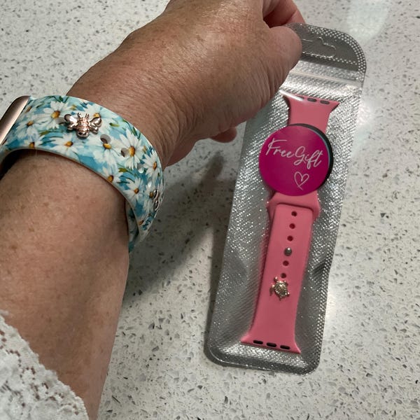 Pink and Blue Splatter Watch Band 38mm 40mm 41mm 42mm 44mm 45mm S/M M/L ...