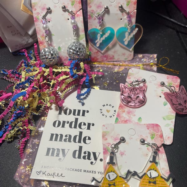 Kawaii Labubu Rabbit Monster Dangle Earrings, Cute Animal Jewelry for ...