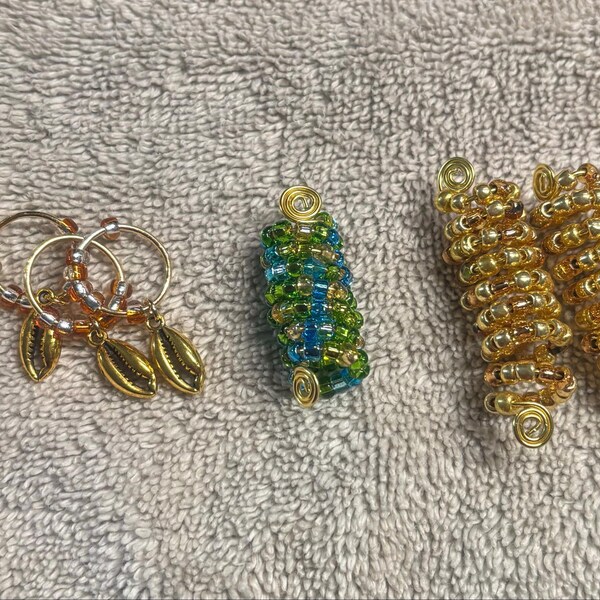 Bold Shades of Green Beaded Loc Coil, Dreadlock Bead, Braid Jewelry ...