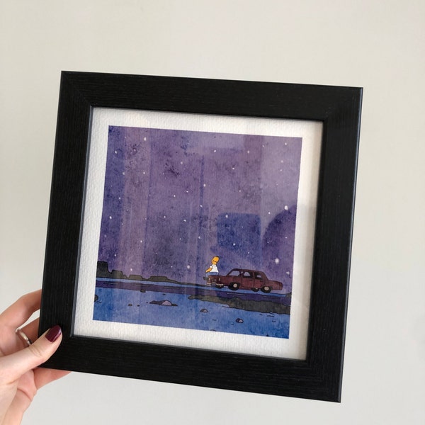 The Simpsons Mother Simpson Watercolour Print, Scenic Simpsons, Homer ...