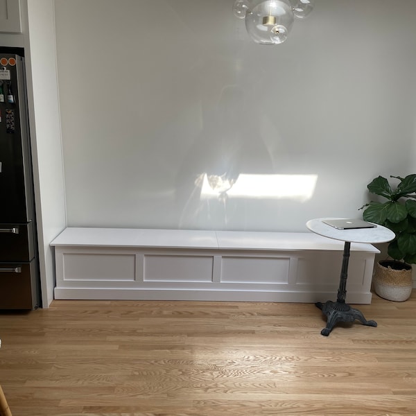 Shaker Storage Bench, Kitchen Nook, Under Window Seating. Painted White ...