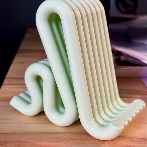 Modern Phone Stand – Minimalist Wave Design Desk Holder for Smartphone ...