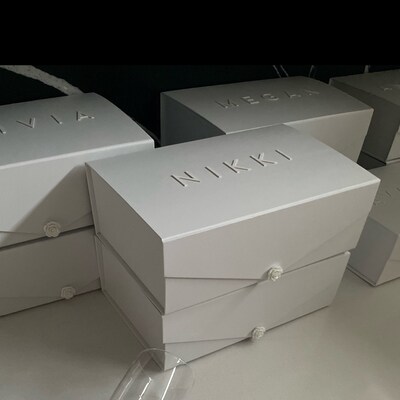 Empty Bridesmaid Proposal Gift Boxes, White Minimalist Aesthetic ...