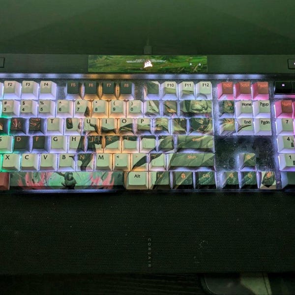 Jhin - the Virtuoso LOL Series Keycap Set, 127 Keys PBT for Mechanical Keyboard OEM Profile ...