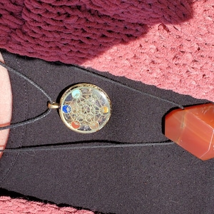 Orgone Pendant Necklace Silver Tree of Life Pentacle Black - Etsy