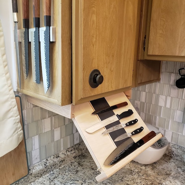 Magnetic Under Cabinet Knife Holder: Kitchen Storage - Etsy