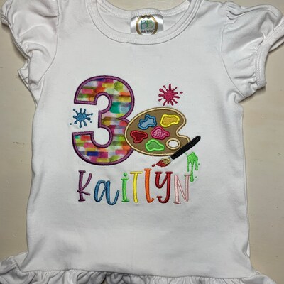 Paint Palette Numbers 1-9 Applique Paint Splatters Instant Download - Etsy