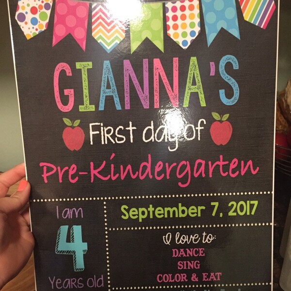 EDITABLE First Day of Kindergarten Sign Template First Day of School ...