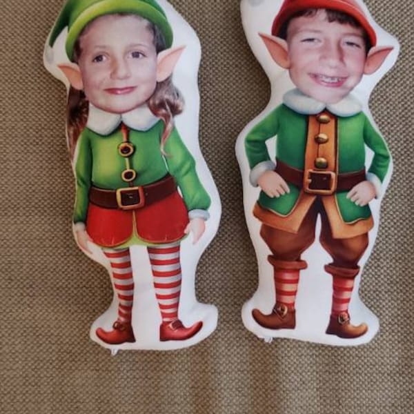 Custom Elf Doll Face Pillow, Personalize Photo Pillow, Girl Christmas ...