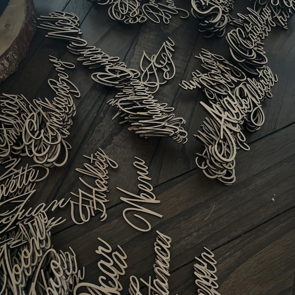 MDF Laser Cut Names | Wedding Place Names | Table Decoration - Etsy ...