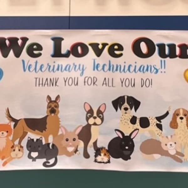 Veterinary Appreciation Week Banner, Personalized Veterinarian Staff ...