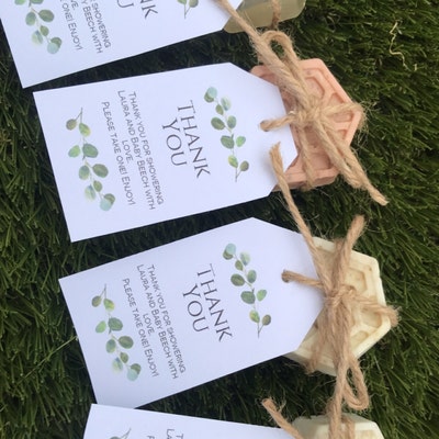 Greenery Thank You Tag Template, Printable Favor Tag, Greenery Favor ...