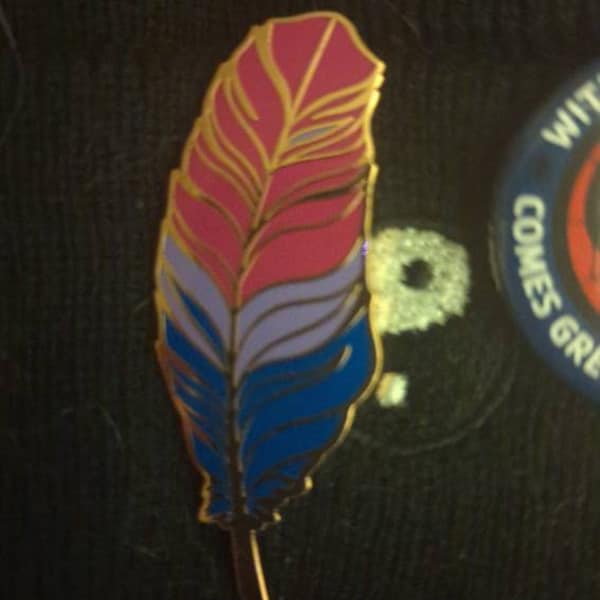 Bi Bisexual Pride Feather Enamel Pin LGBT - Etsy