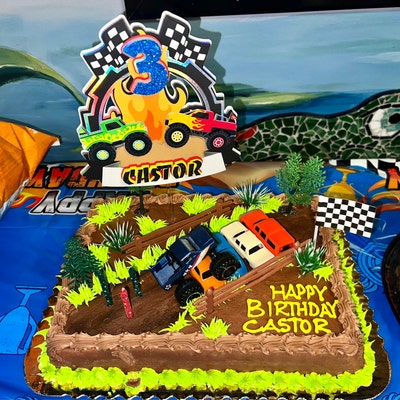 Monster Truck Cake Kit / Big Truck Crushing Cars Birthday / DIY Easy ...