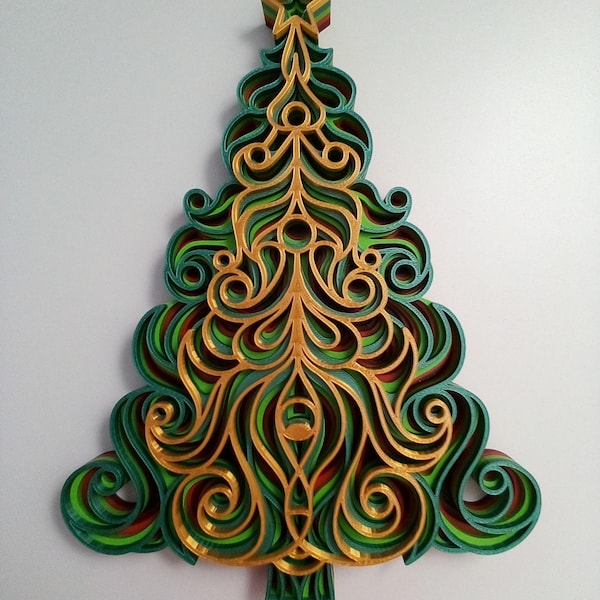 Christmas Tree 3D Zentangle Svg Files | Papercut for Cricut, CNC, Laser ...