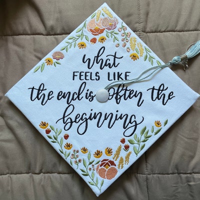 Embroidered Boho Graduation Cap Topper Grad Cap Decoration Topper ...