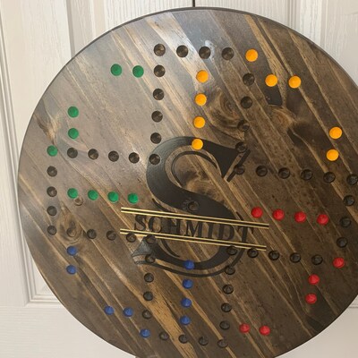 4/6 Player Double-sided Large Round Wahoo Game Board Handmade & Hand ...