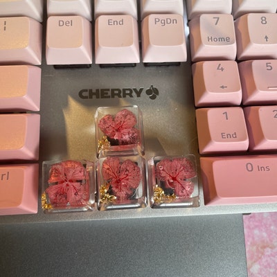 Pink Keycaps Set, Resin Keycap, Cute Keycaps, Spacebar Keycap, Artisan ...