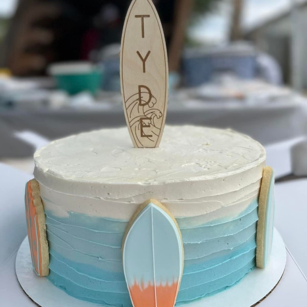 Surfboard Cake Topper Custom Surfing Cake Topper Boho Cake Topper ...