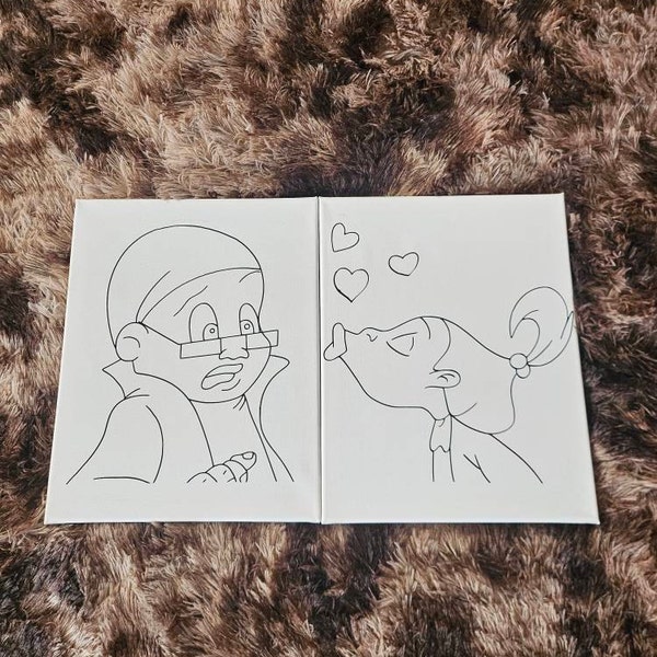 Paint and Sip Pre Drawn Canvas Digital Download | DIY Pre Drawn ...