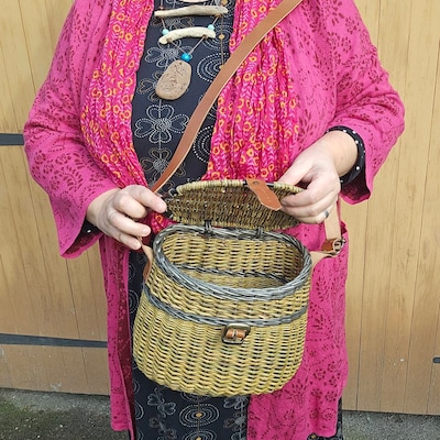 Farmer Market Wicker Backpack With Durable Canvas Straps - Etsy
