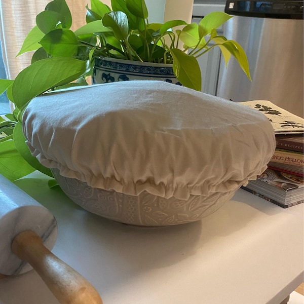 Muslin & Lace Large Bowl Cover / Sourdough Proofing Basket Bonnet ...