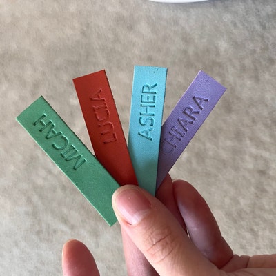 Personalized Leather Tag / Custom Leather Label / Embossed - Etsy