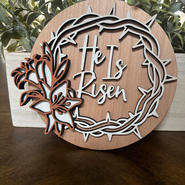 Easter Laser Cut File, He is Risen Laser SVG, Glowforge Easter, Laser ...